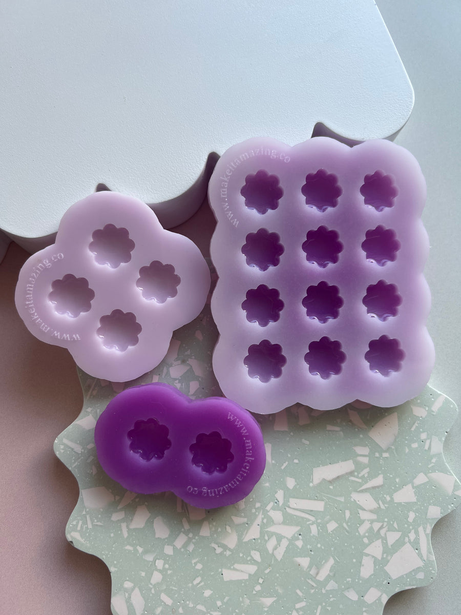 Small domed flower stud silicone mould – Make It Amazing