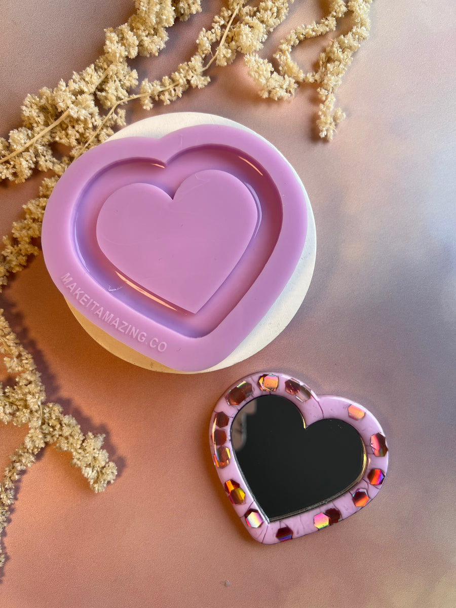 Heart Shaped Pocket Resin Mirror Mould – Make It Amazing