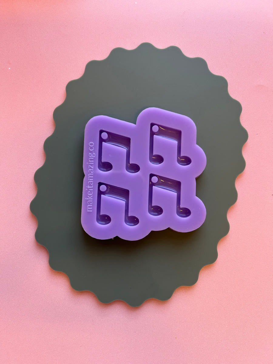 Music note pre domed hoop charm mould – Make It Amazing